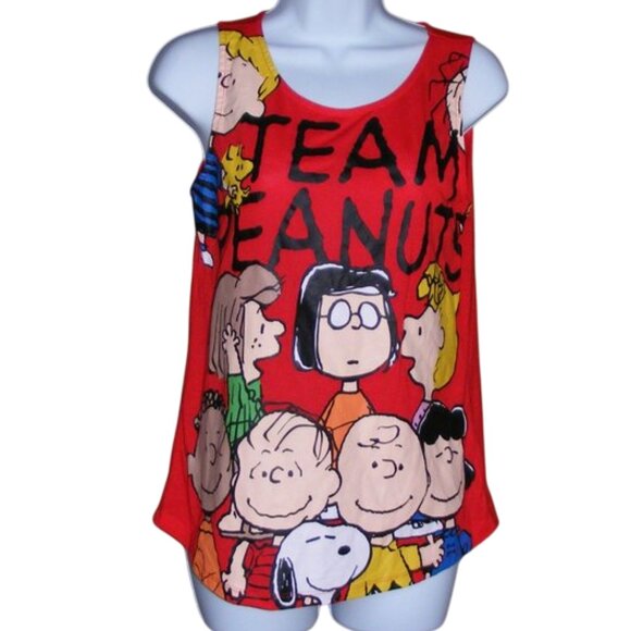 Peanuts | Tops | Team Peanuts Tank Top Jr S Red Heads Charlie Brown ...